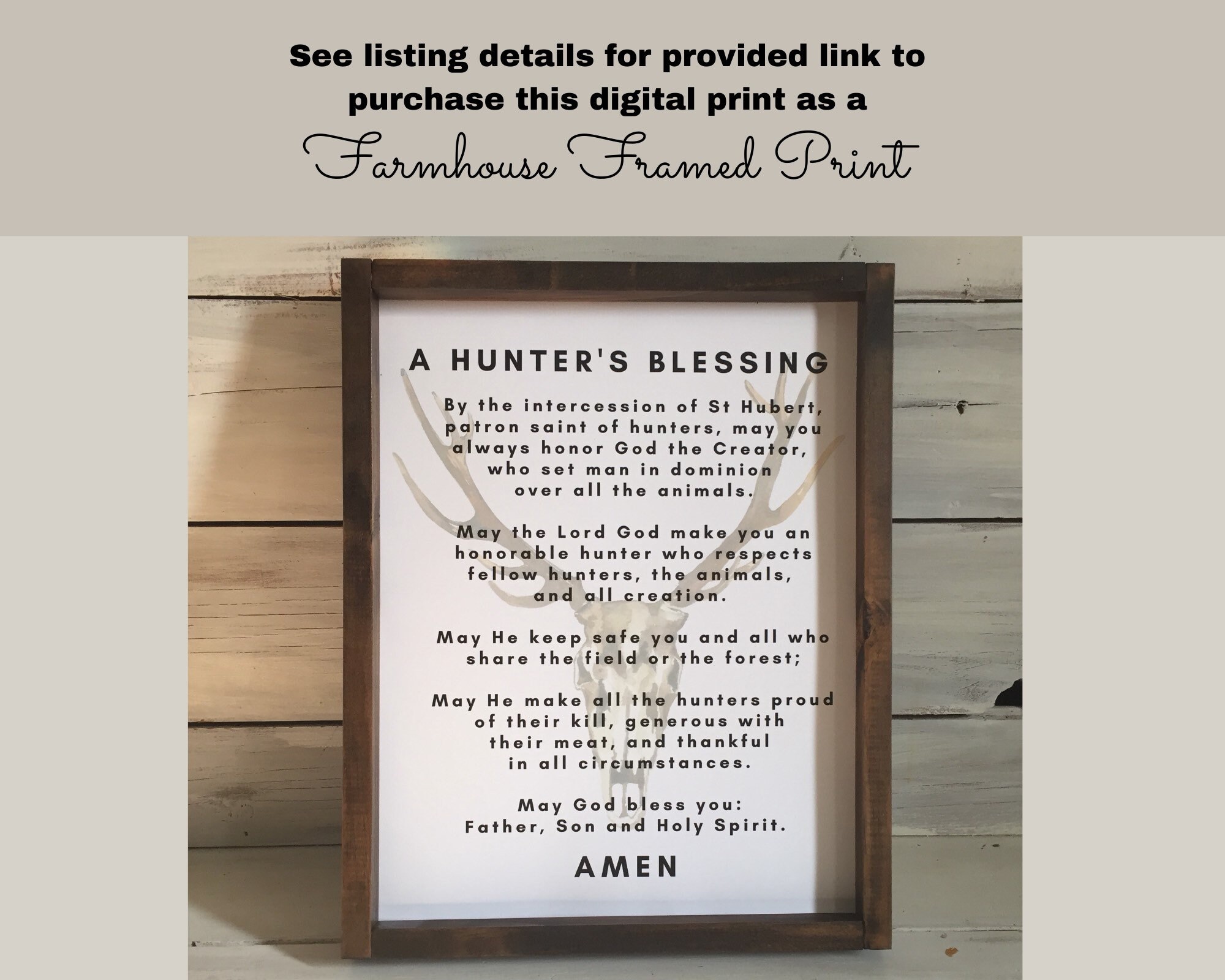 A Hunter's Blessing St Hubert Hunting Prayer Catholic - Etsy