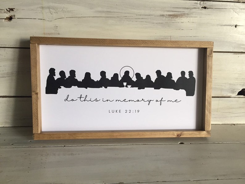 Last Supper Farmhouse Framed Print Sign 18x10 - Etsy