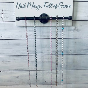 Rosary Wall Hanger - Rosary Wall Holder- Rosary Display Hail Mary ...