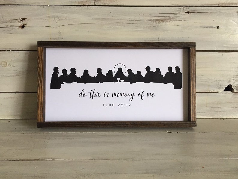 Last Supper Farmhouse Framed Print Sign 18x10 - Etsy