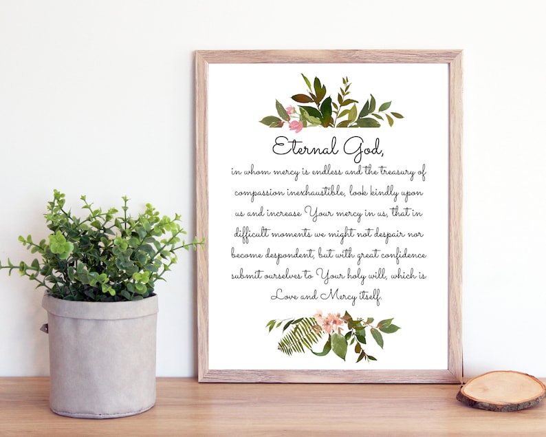 Divine Mercy Chaplet Prayer Print - Jesus I Trust in You- Saint ...