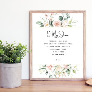 Fatima Prayer Printable- Catholic Prayer Print- Our Lady of Fatima ...
