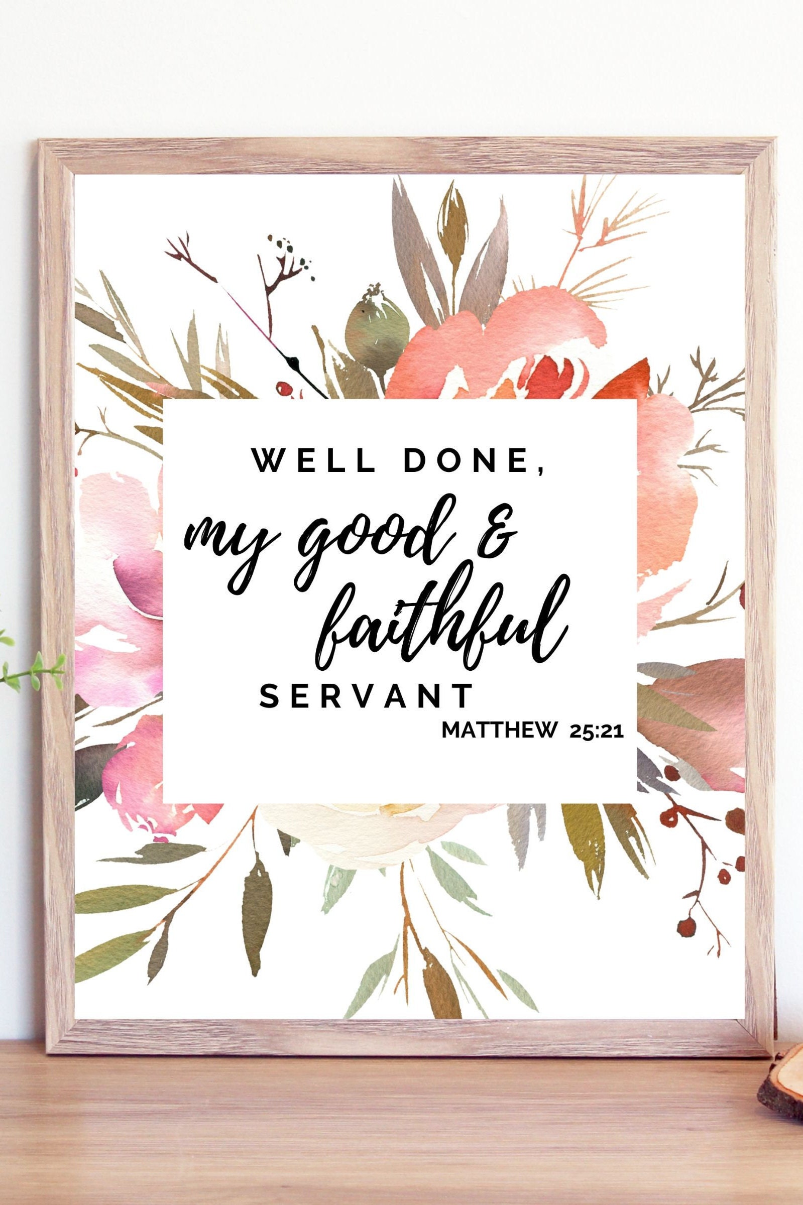 Matthew 25:21 Well Done My Good and Faithful Servant - Etsy España