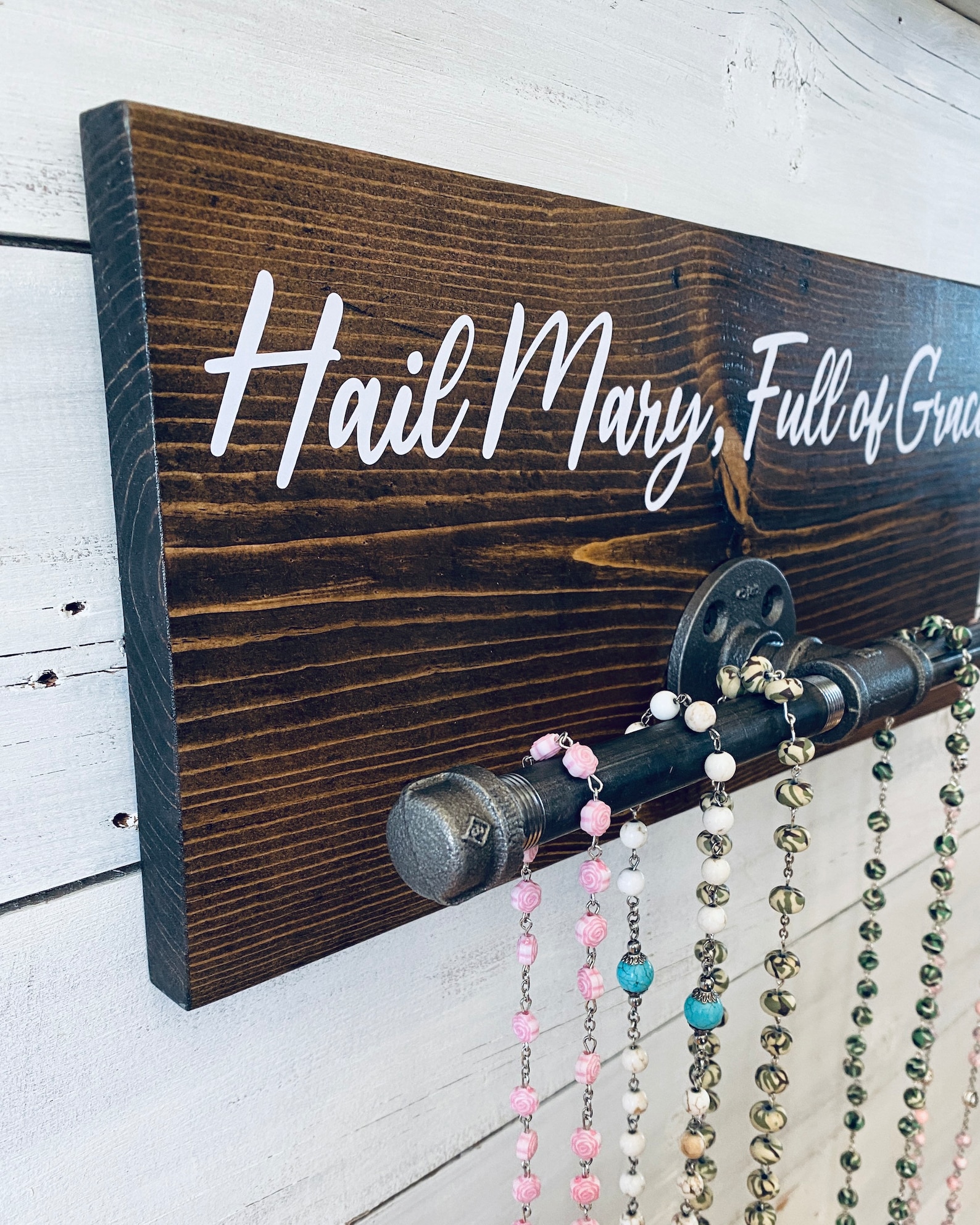 Rosary Wall Hanger Rosary Wall Holder Rosary Display Hail - Etsy
