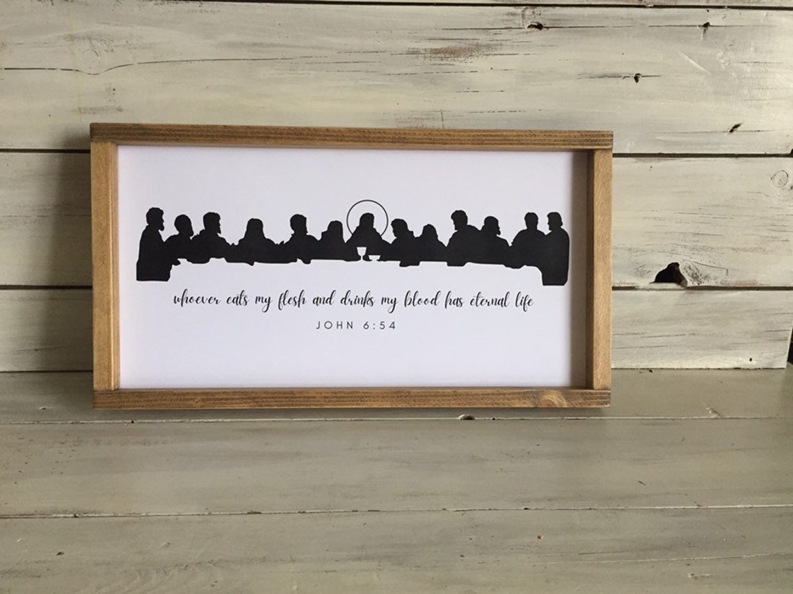 Last Supper Farmhouse Framed Print Sign 18x10 | Etsy