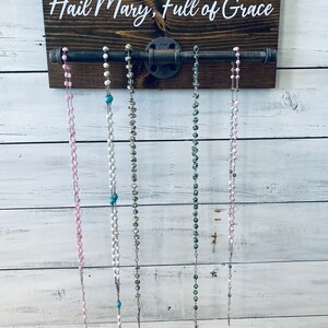 Rosary Wall Hanger - Rosary Wall Holder- Rosary Display Hail Mary ...