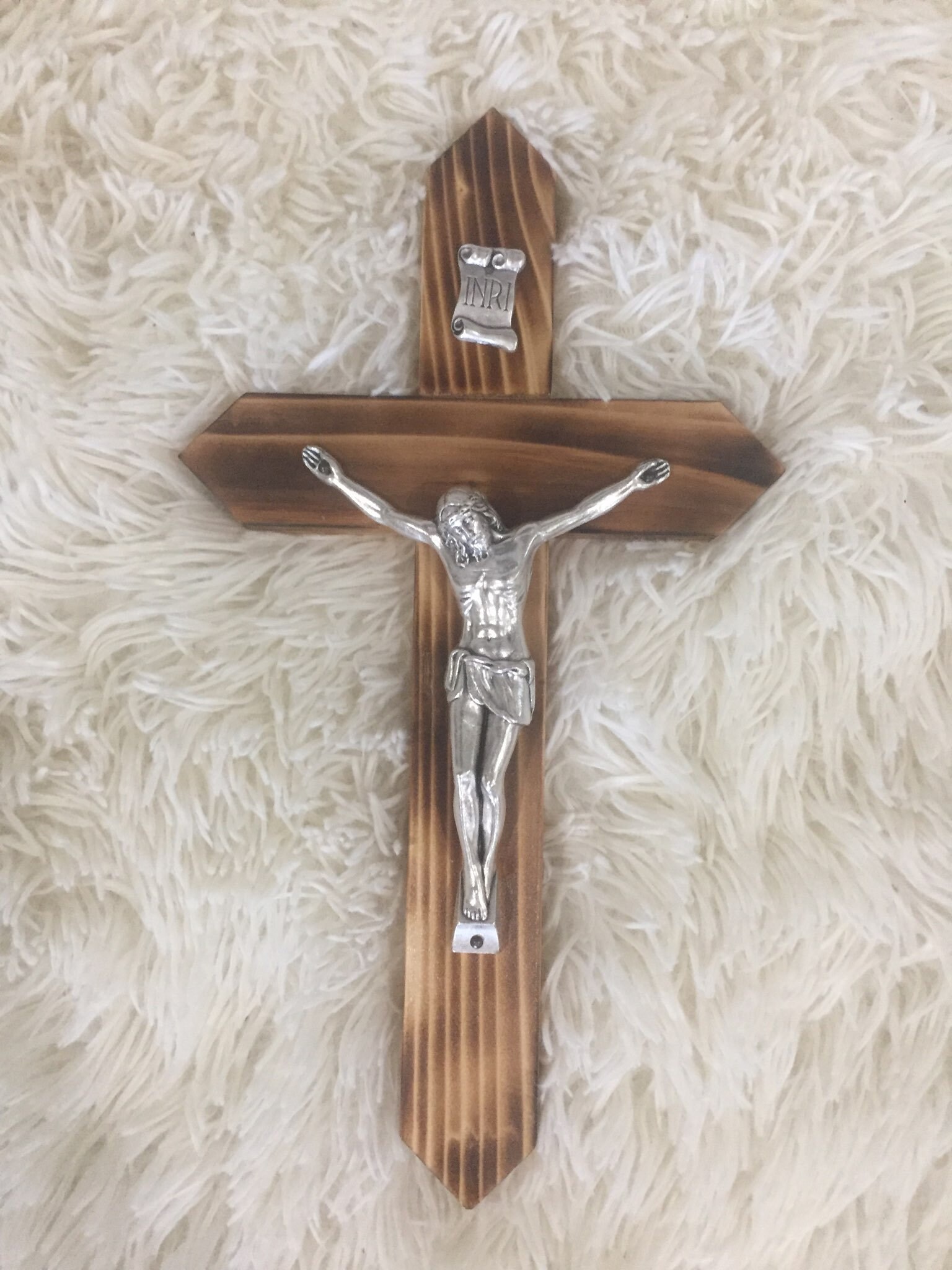 Rustic Burnt Wood Crucifix 12 in or 14 in Catholic Wall | Etsy