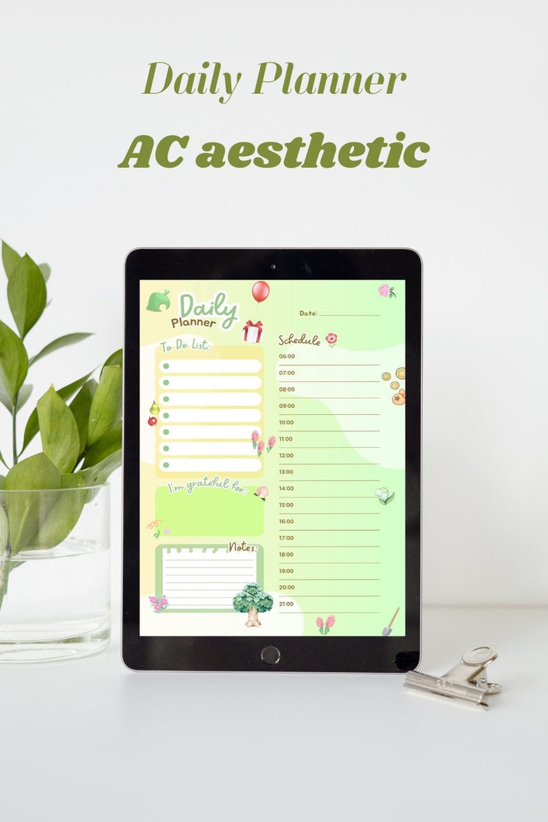 Daily Planner Printable AC Aesthetic Instant Download Daily - Etsy