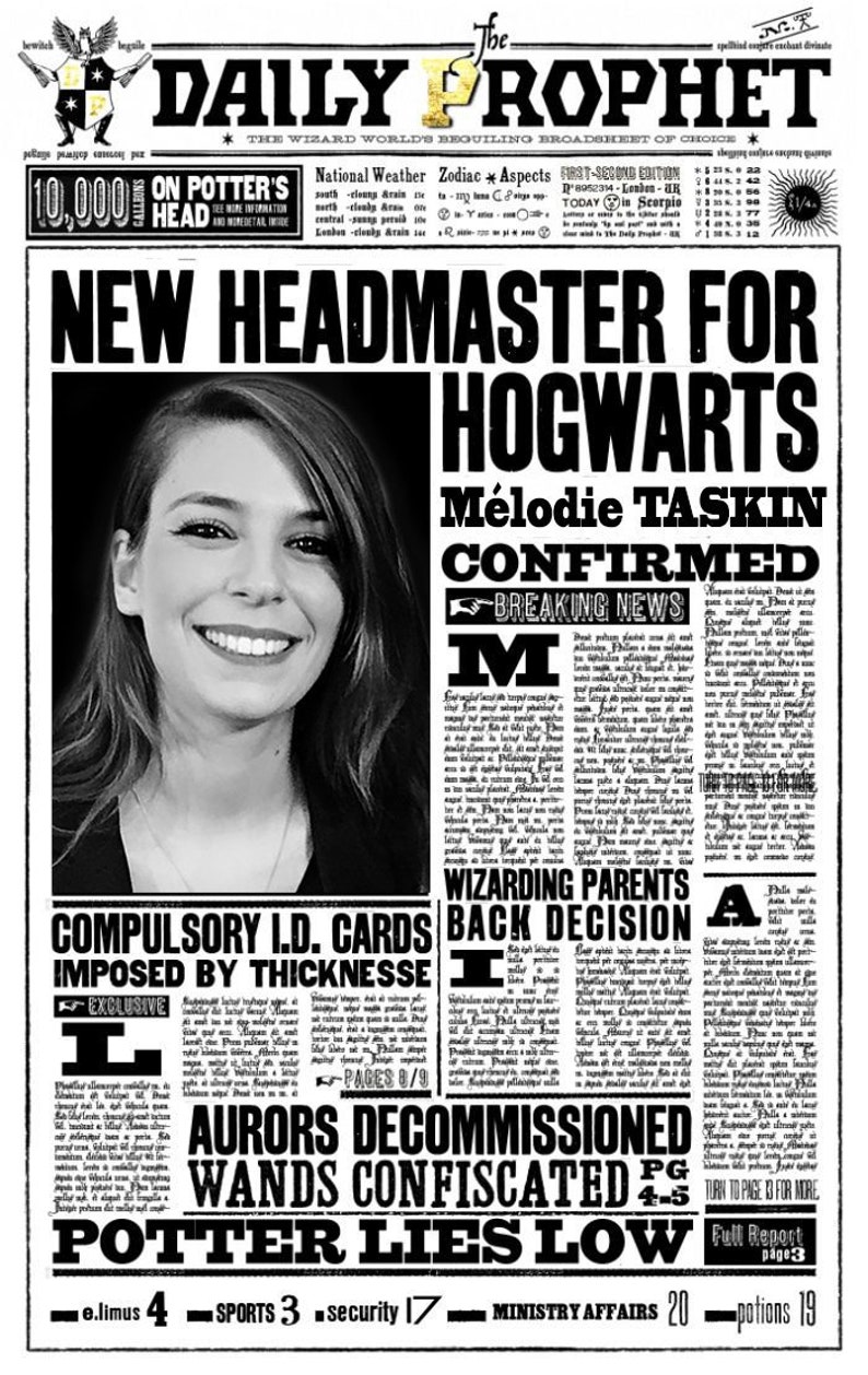 YOUR Front Page of Daily Prophet / YOUR First Page of Daily - Etsy