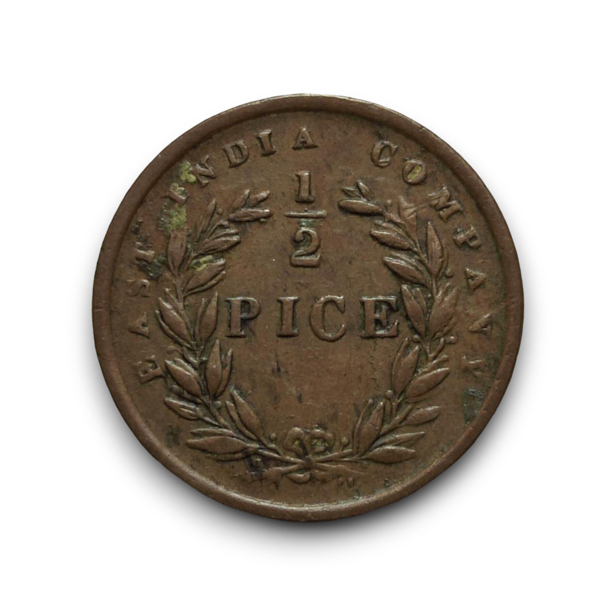 British India East India Company 1/2 Pice 1853 Genuine Antique Copper ...