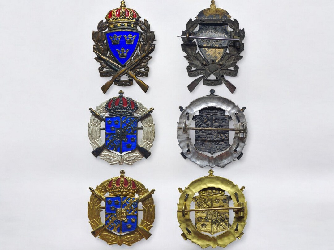 Old Military Awards Swedish Nordic Military Badge Collection 3 Pieces ...
