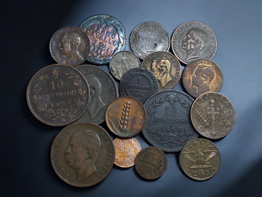 Italy - Coin Bundle of 17 Pieces of Antique Italian Bronze Coins From ...
