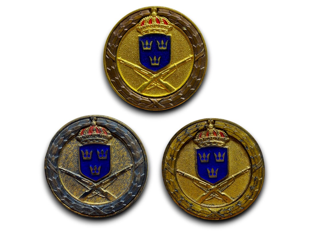 Swedish Rifle Shooting Military Badge Collection, 3 Classes - Bronze ...