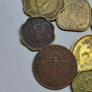 Ceylon Sri Lankan Old Coins Collection of 13 Pcs Under British King's ...