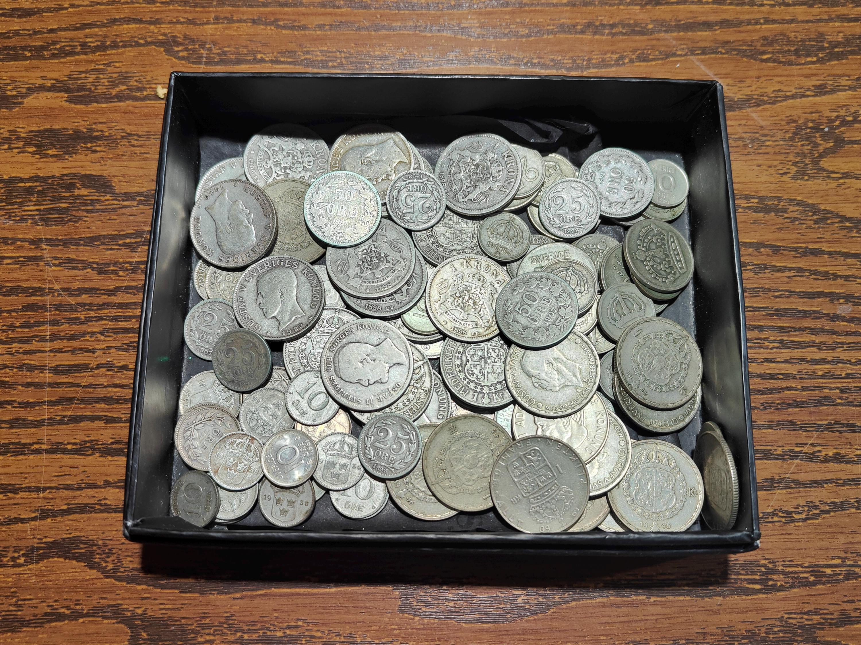 Vintage Old Silver Coins Bulk Lot | Antique Swedish Money 1900s-1960s ...