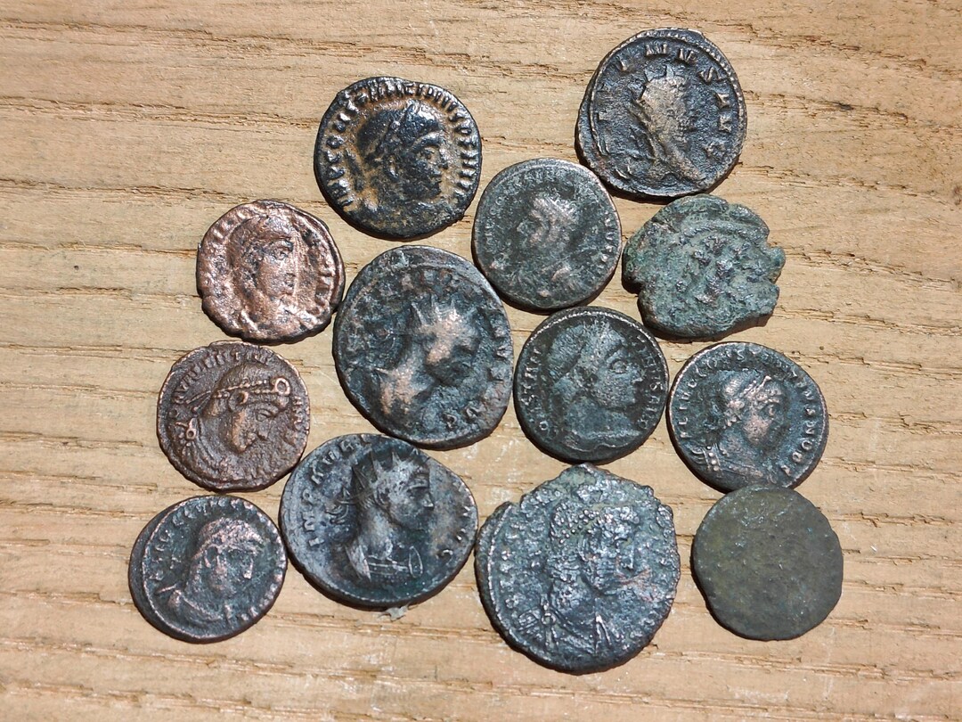 Ancient Roman Authentic Bronze Coins Artifact 300A.D. 1600+ Years ...