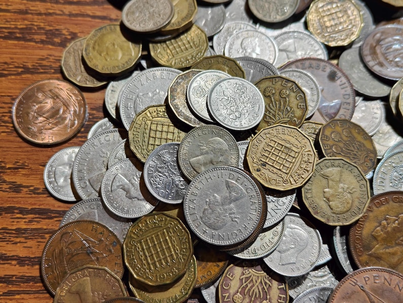 English Old Coin Collection Various Authentic Pence Coins From 1940's ...