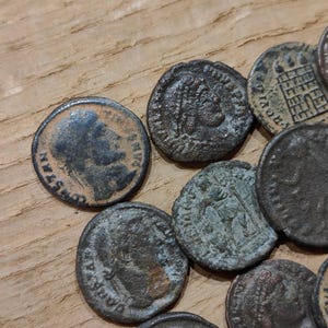 Ancient Roman Bronze Coins Artifact 300A.D. Authentic Rare 14 Numismatic Coins 1600+ Years Roman ...
