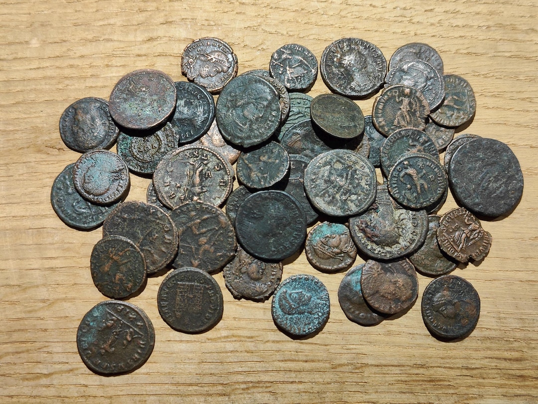 Ancient Roman Bronze Coins Collection Lot of 50 Pieces Artifact 300A.D ...