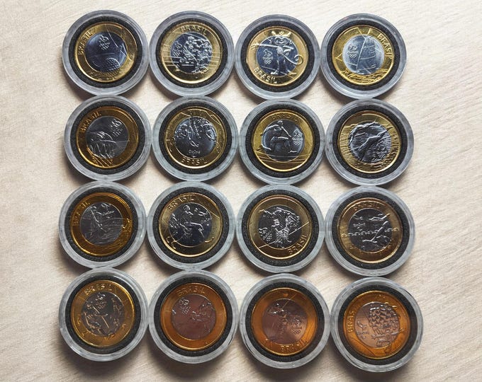 Brazil Coin Collection Olympic Coin Set of 16 Coins 1 Real Rio Olympics ...