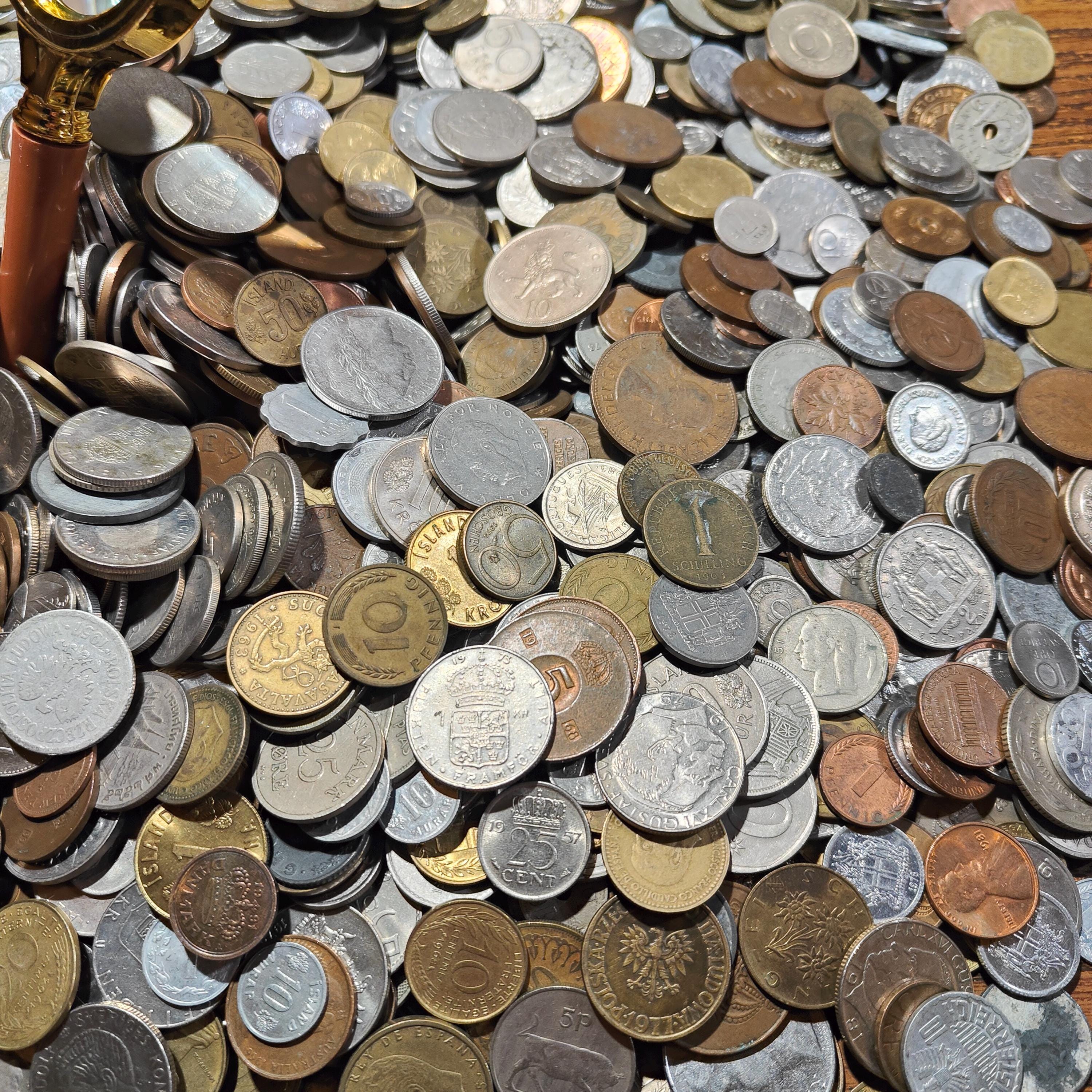 Old World Coins in Bulk - 100 Pieces. Vintage Money From a Big Pile ...