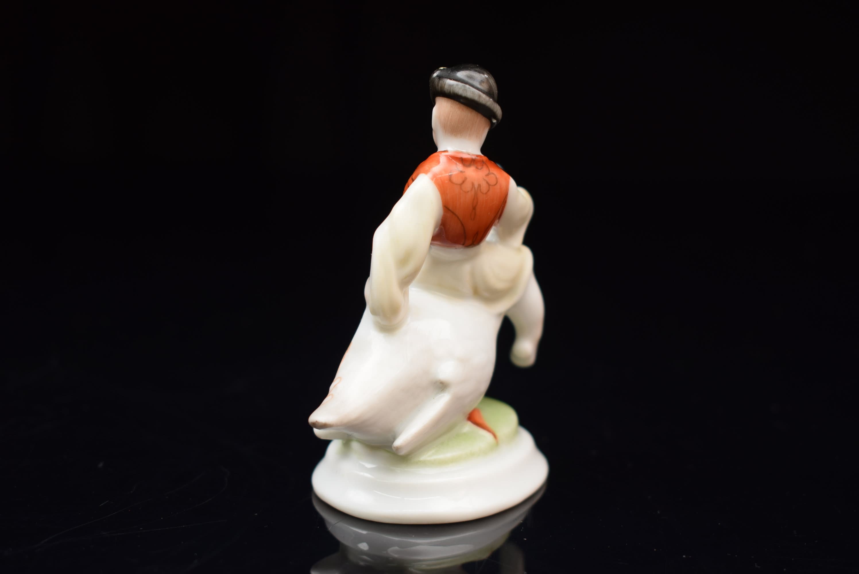 Vintage Rare Herend Porcelain Boy Riding the Goose / Hand Painted ...
