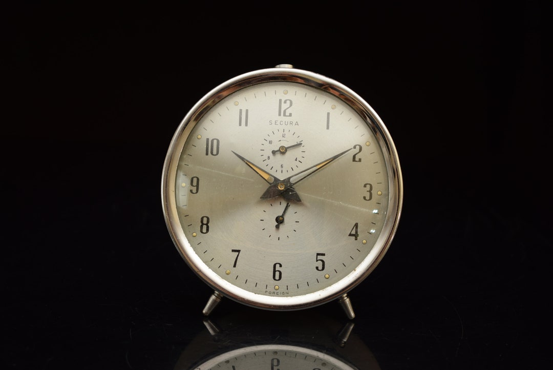 Vintage Foreign Secura Desk Clock / Mechanical Clock / Alarm / Table ...