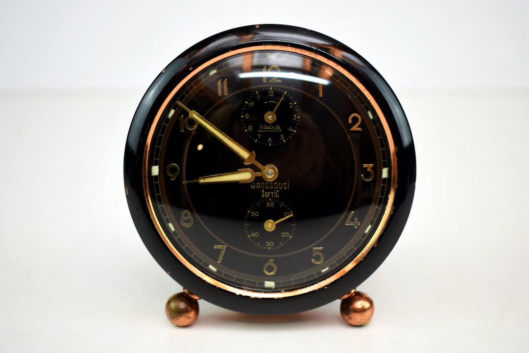 Vintage Rare Wehrle Sanssouci Softic Desk Clock / Mechanical Clock ...