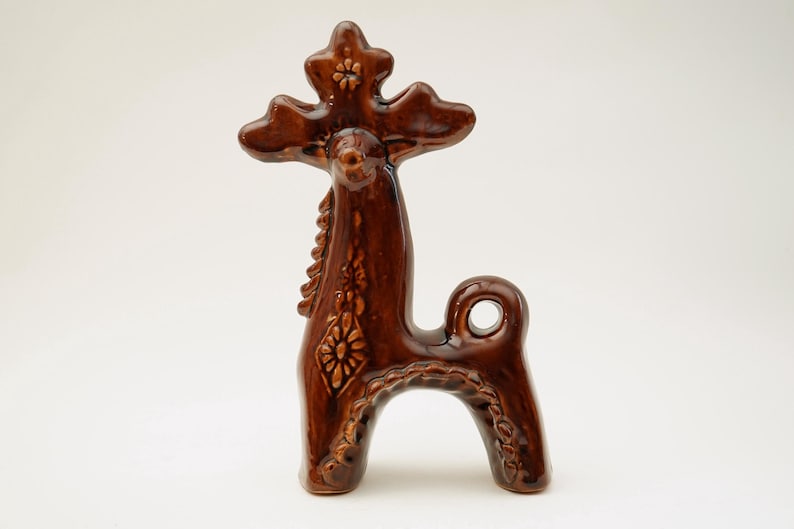 Mid Century Deer Ceramic Figurine / Vintage Keramik / Brown - Etsy