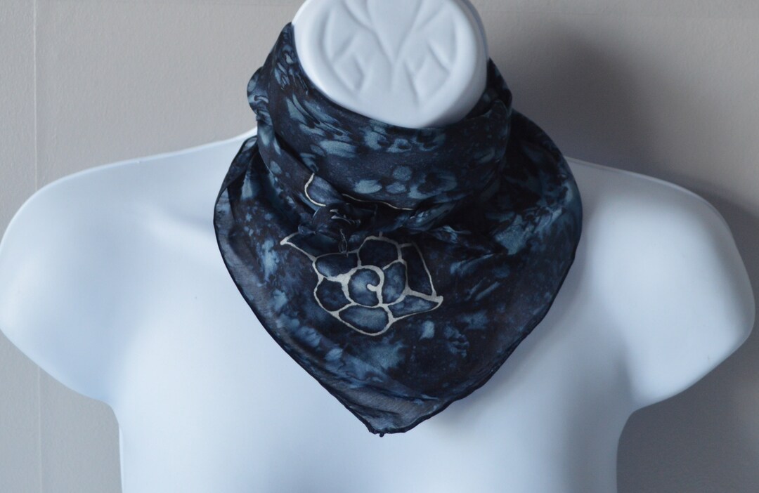 Fossils-hand Painted Square Silk Kerchief - Etsy UK