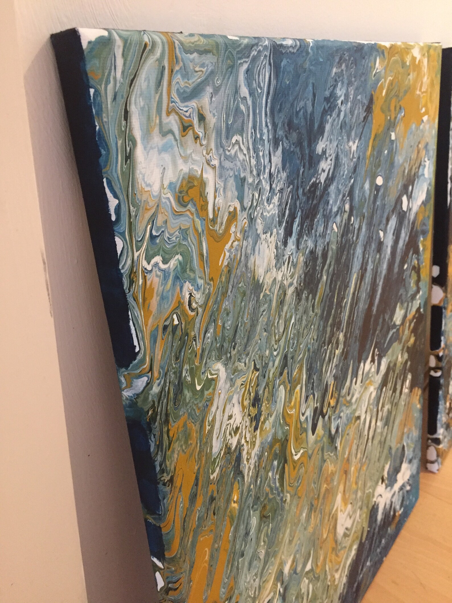 SOLD Marble Effect Pour Painting Canvas 16x20 Etsy