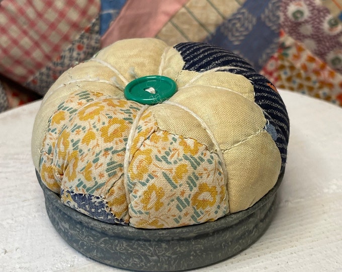 Primitive Vintage Quilt Pin Cushion Handmade - Etsy