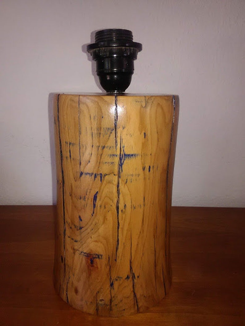 Table Desk Lamp Plum With Insect Boring and Paint - Etsy