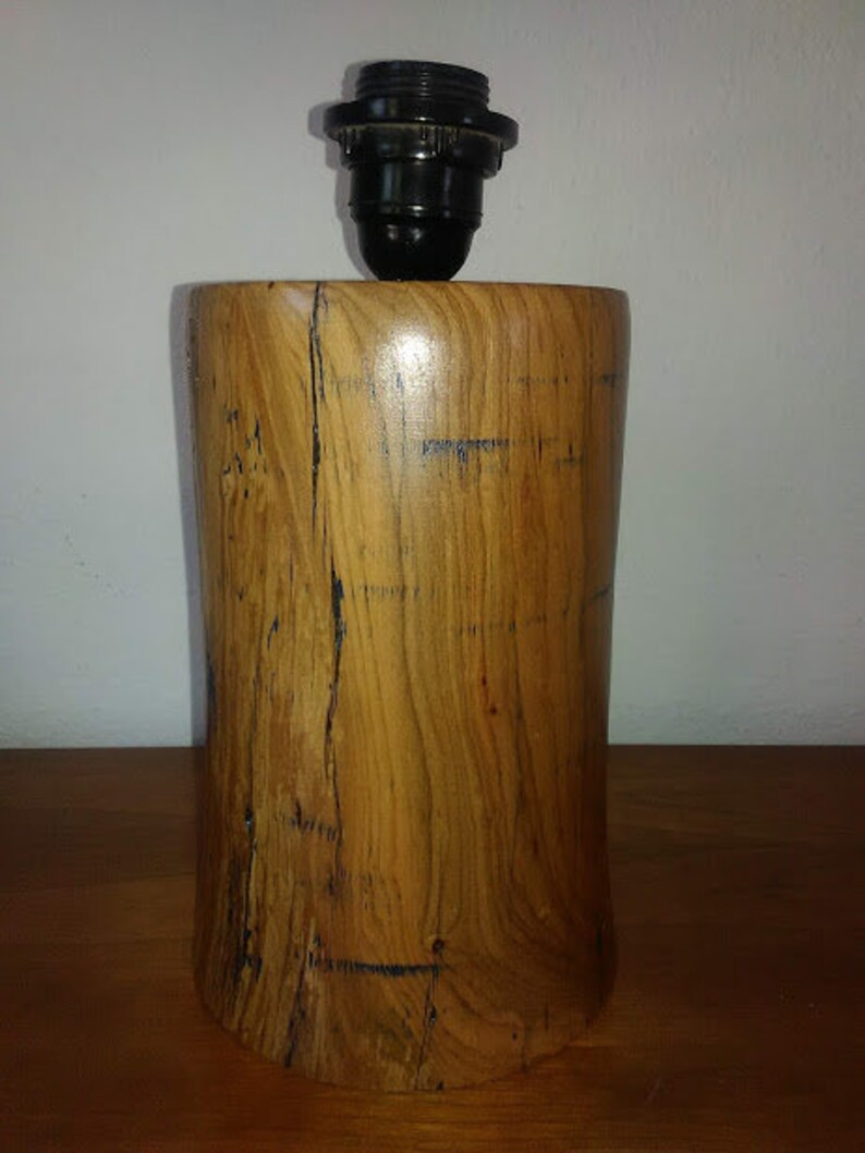 Table Desk Lamp Plum With Insect Boring and Paint - Etsy