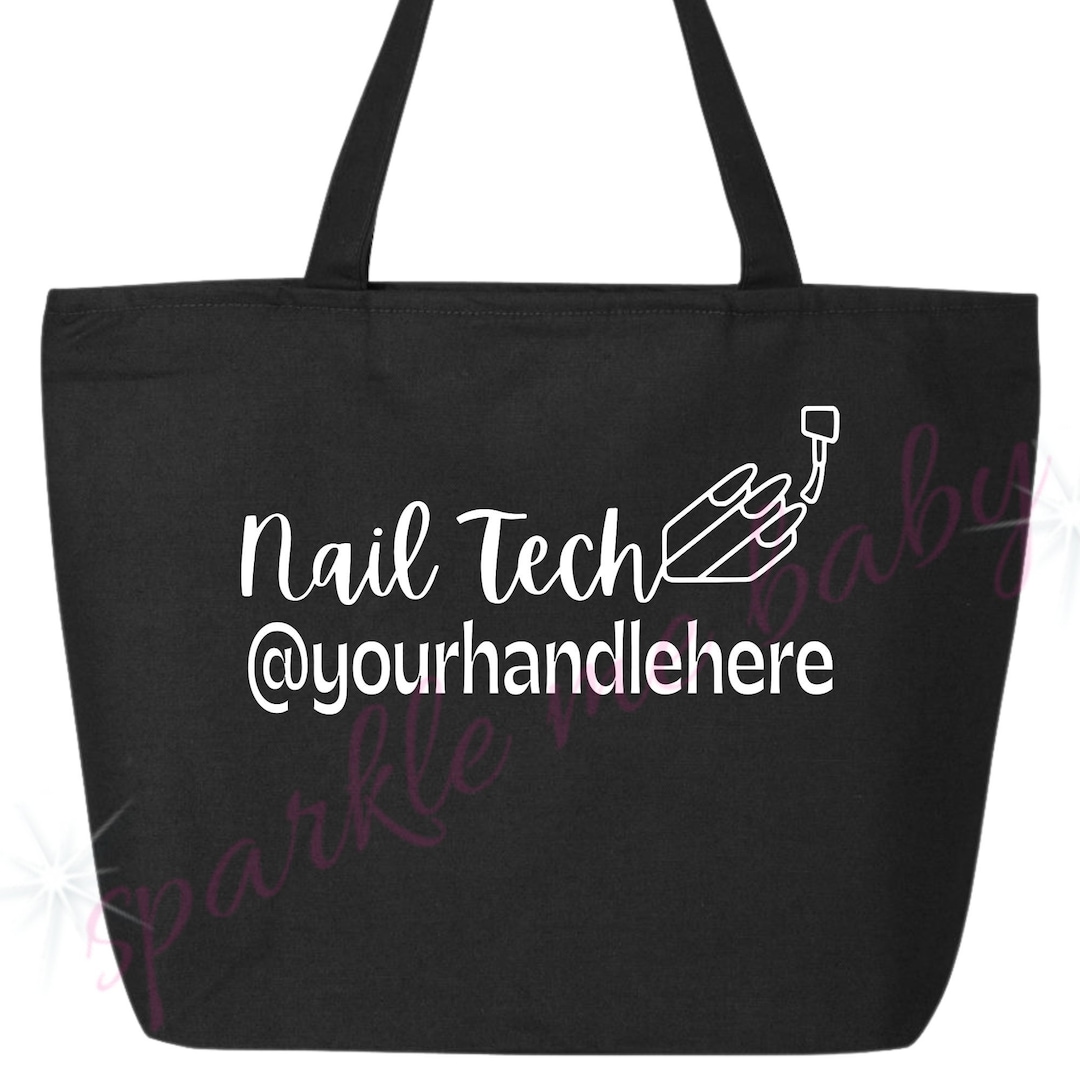Custom Nail Tech Tote Bag Personalized in Pink or Black ~ With Your ...