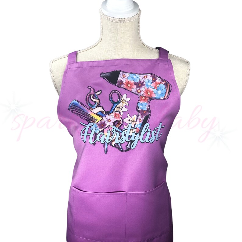 Hairstylist Apron Hair Stylist Gift Pink Purple or White | Etsy
