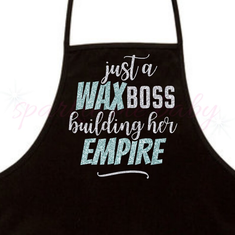 Wax Boss Adult Apron With Glitter Heat Transfer Vinyl - Etsy