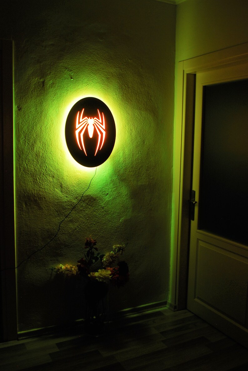 Spiderman Led Lights Wall Decoration - Etsy