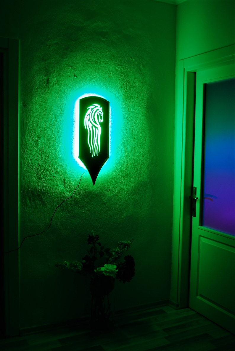 Lord of the Rings Rohan Flag Shield Led Wall Decoration - Etsy