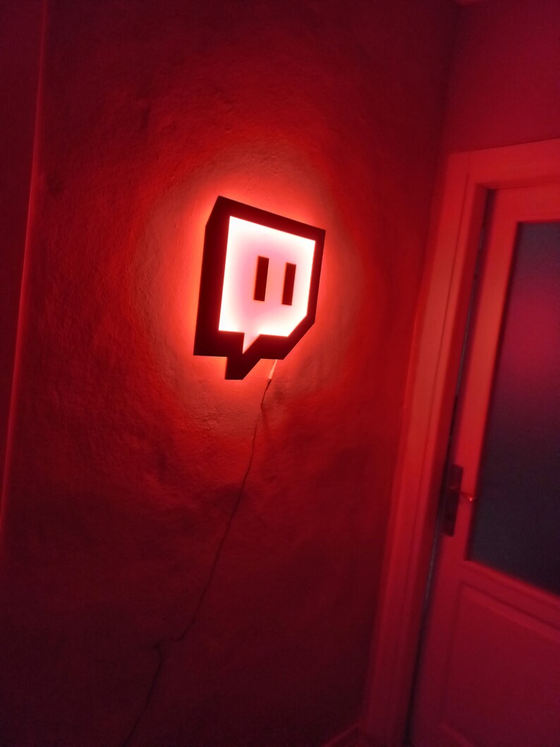 Twitch Logo Wooden Led Wall Decoration - Etsy