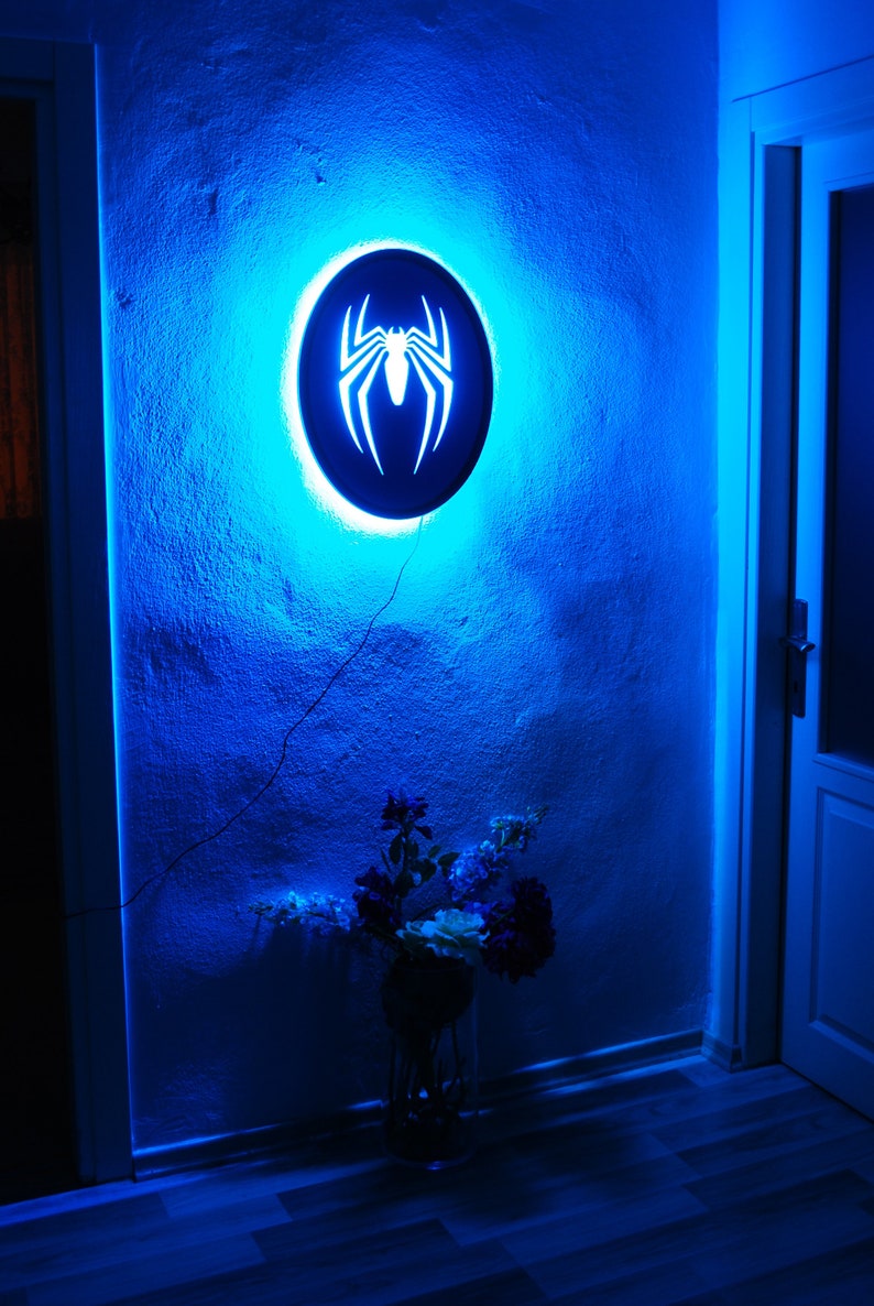Spiderman Led Lights Wall Decoration - Etsy