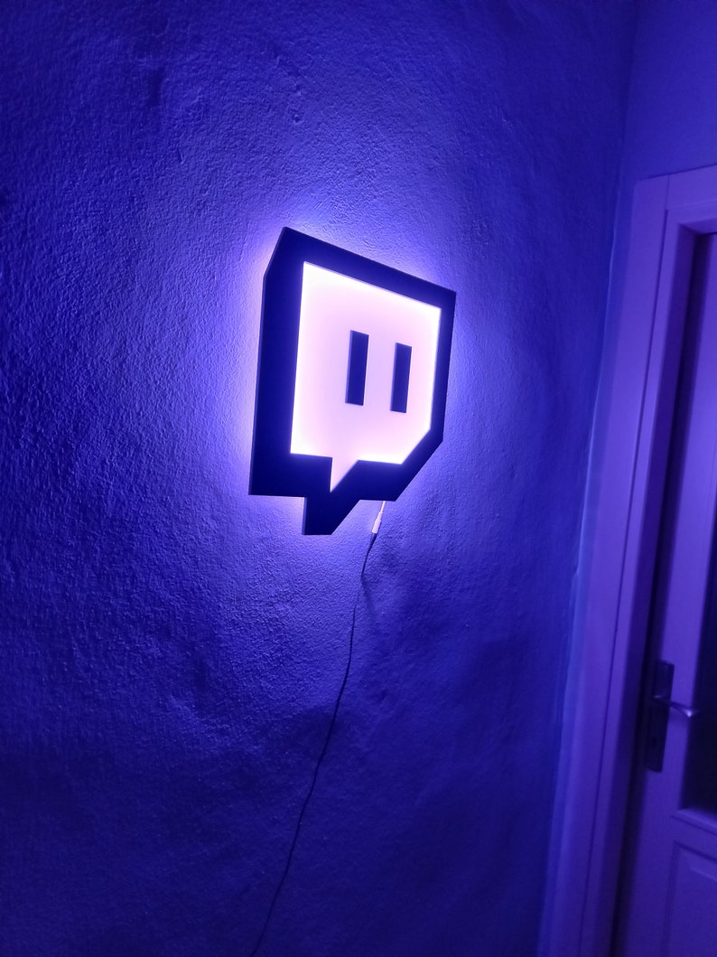 Twitch Logo Wooden Led Wall Decoration - Etsy