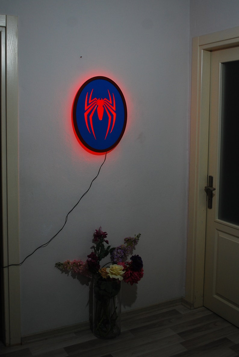 Spiderman Led Lights Wall Decoration - Etsy