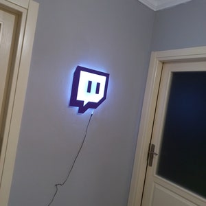 Twitch Logo Wooden Led Wall Decoration - Etsy