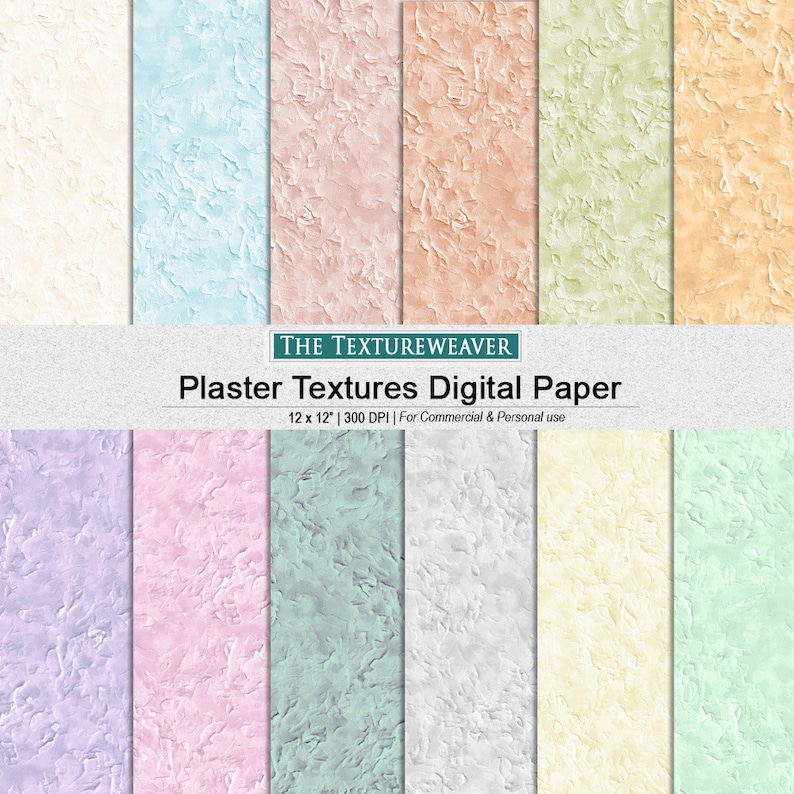 Plaster Textures Digital Paper, Textured Papers, Scrapbook, Collage ...