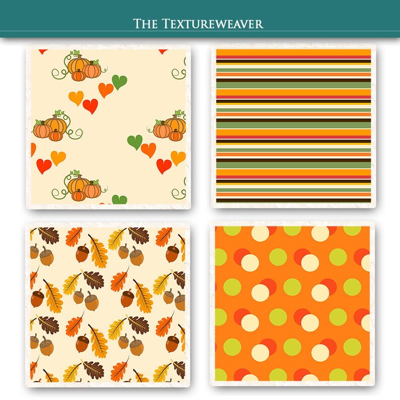 Whimsical Autumn Digital Papers+acorn Oak Leaves Fall+mushroom Purple ...