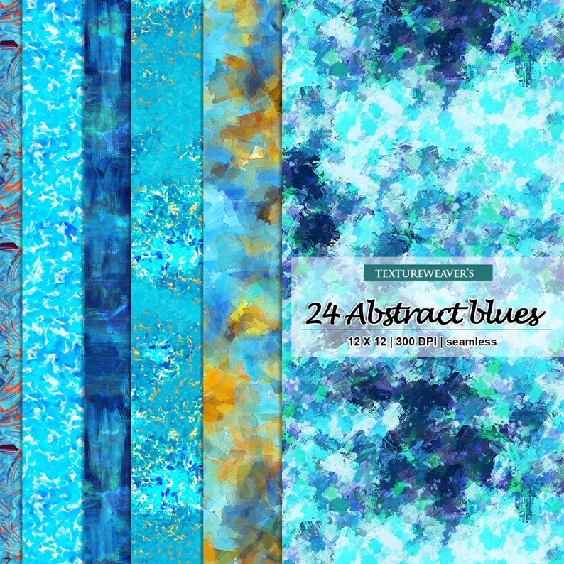 Abstract Blue Digital Papers+art Journal Collage Papers,blue ...