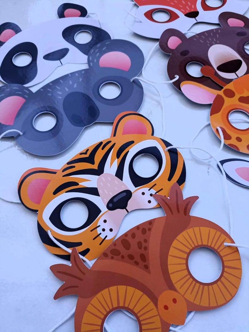 Máscaras de fiesta de animales de la selva para regalos de cumpleaños ...