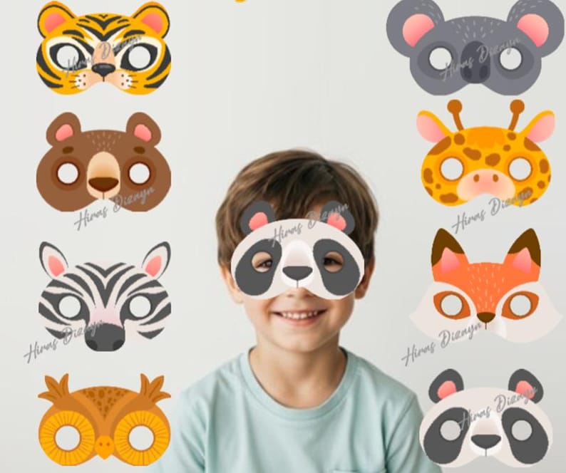 Jungle Animal Party Masks Kids Birthday Favors - Etsy