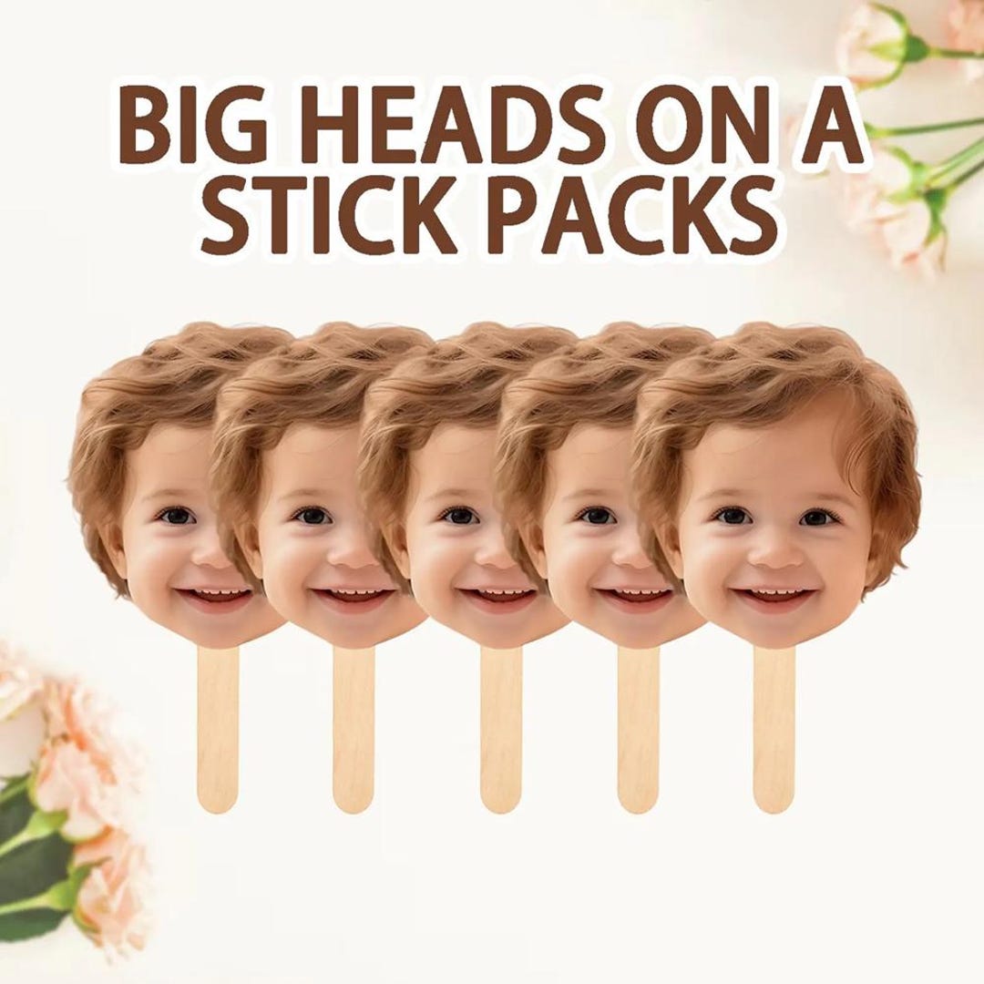 Custom Face on a Stick Party Photo Prop, Birthday Decor - Etsy